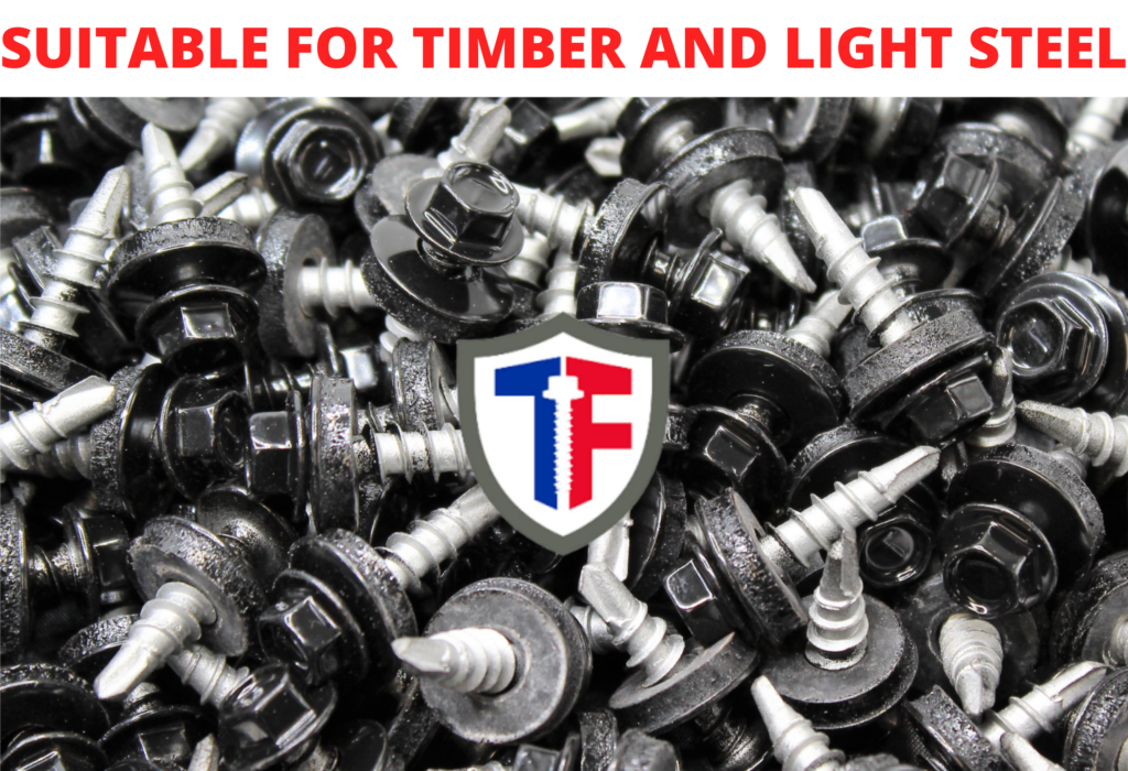 Timber Panel Screws Ruspert 6.3 x 60mm with complete 19mm GBW Black ...